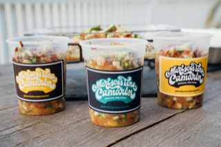 32oz Shrimp Ceviche "Negro" Container | Mariscos Tone Camarón